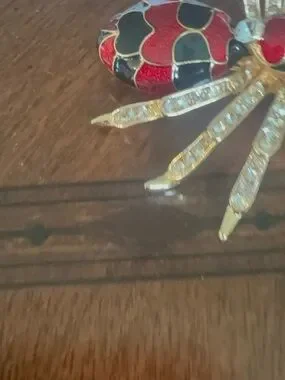 Accessories | Red And Black Crystal Spider Brooch | Poshmark